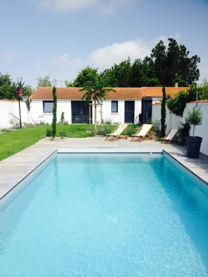 Studio Dans Jardin Privé Avec Piscine Chauffée * - 拉洛歇爾