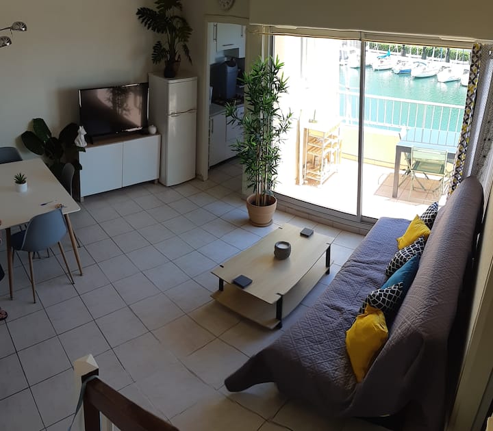 T3 50m2 Terrasse 15m2 Vue Bateaux Et Mer 5mn Plage - Agde