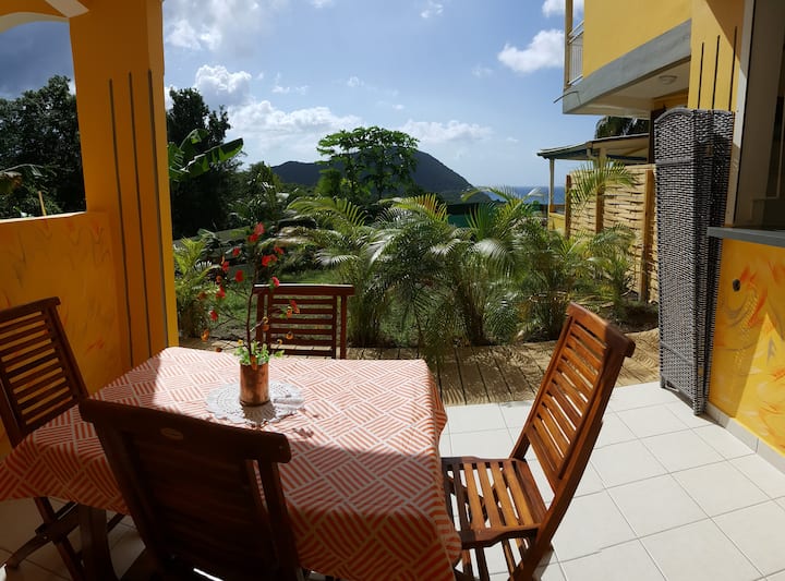 Appart Canne à Sucre  1 à 4 Voyageurs, Vue Sur Mer - Deshaies