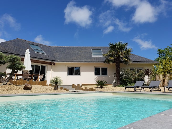 Villa Familiale Avec Piscine Chauffée - Morlaix