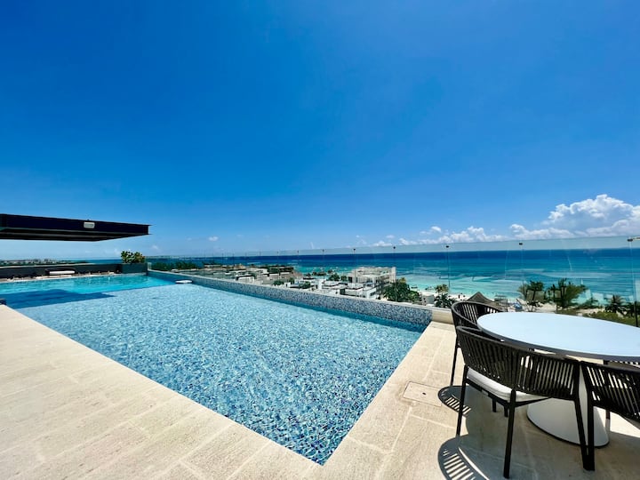 Modern-lux 1br/1ba Resort-style Oceanview-rooftop - Playa del Carmen