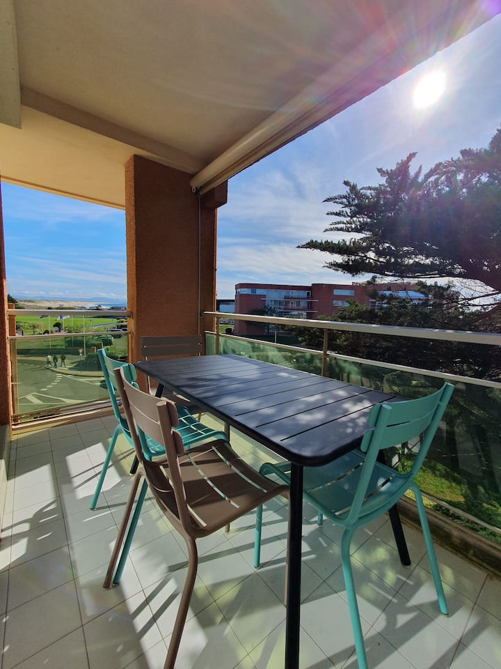 Agréable T2, Vue Sur Mer, Parking Privé, Wifi - Capbreton