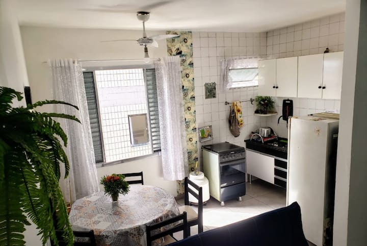 Vista Parcial Do Mar, Kitnet Praia Grande Sp - Praia Grande