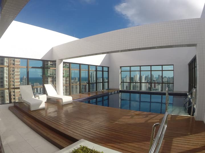 Apt Mobiliado 1/4 - Furnished Flat 1 Bedroom - Boa Viagem