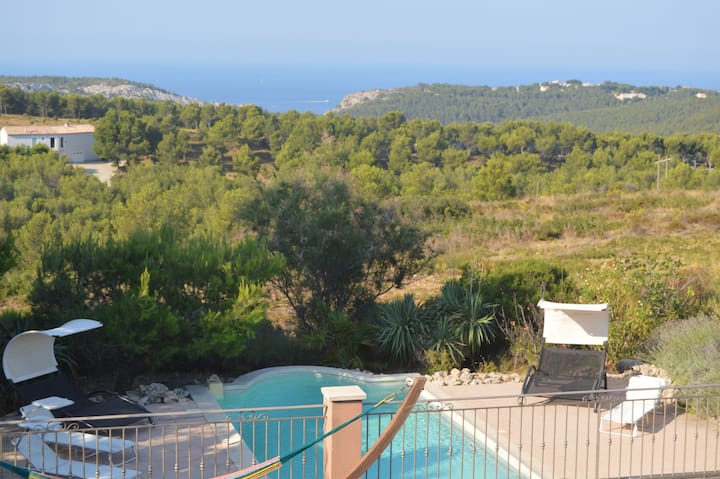 Maison Vue Mer Panoramique Avec Piscine Chauffée - Carry-le-Rouet
