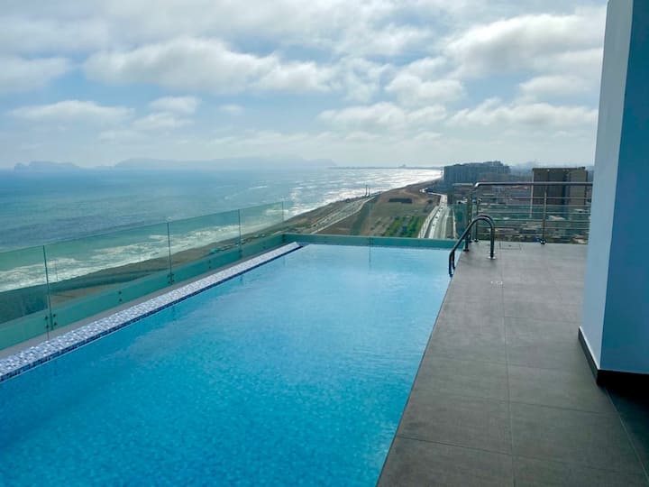 Loft Moderno Vista Al Mar, Piscina, Gimnasio, Tv - Peru