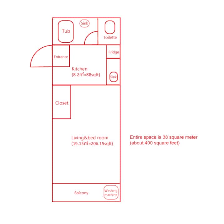 [1a] Pet Ok!  Private Rm (38m2)  W/ Patio&parking - 나카노시
