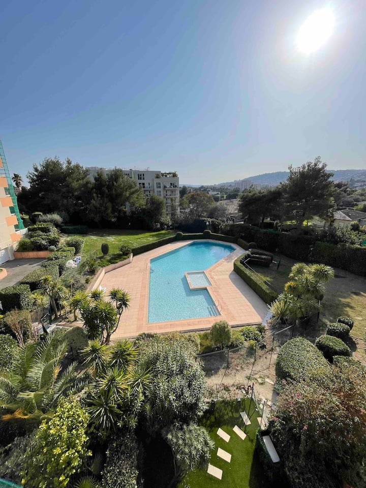 3p Cosy Piscine Terrasse Proche Centre Ville - Juan-les-Pins