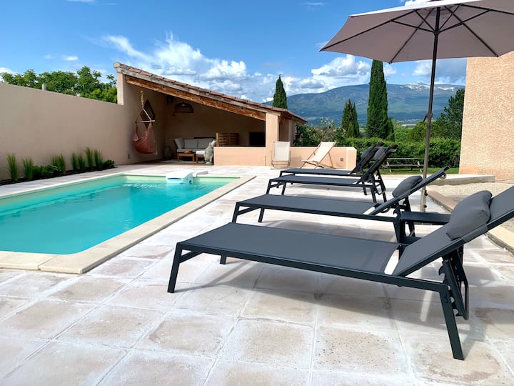 Villa In De Provence Met Uitzicht Op De Ventoux, 5 Slaapkamers, Zwembad, Gelijkvloers, Airconditioning - Crillon-le-Brave
