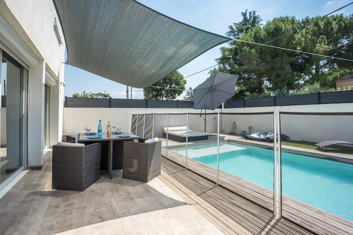 Rez De Chaussée Villa - Piscine Proche Mer Et Golf - Lunel