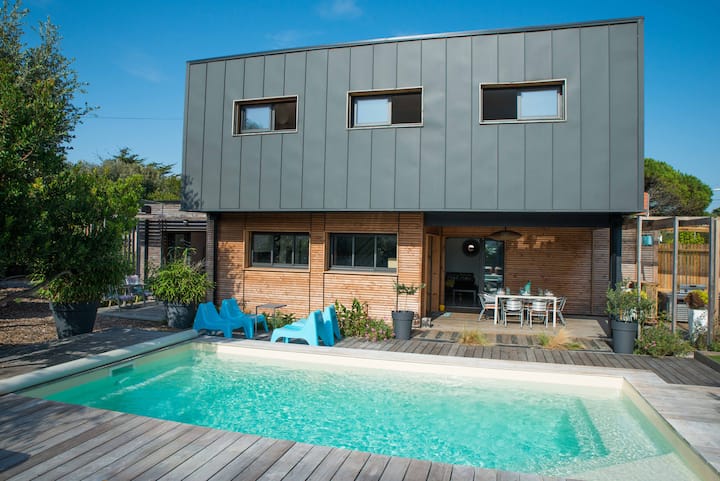 Proche Océan Villa  Avec Piscine Chauffée Pour 6 - Lacanau