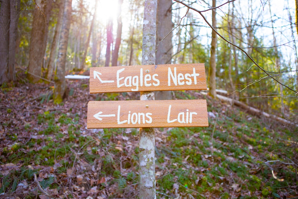 The Lions Lair - Remote Treehouse - Treehouses for Rent in Stanton ...