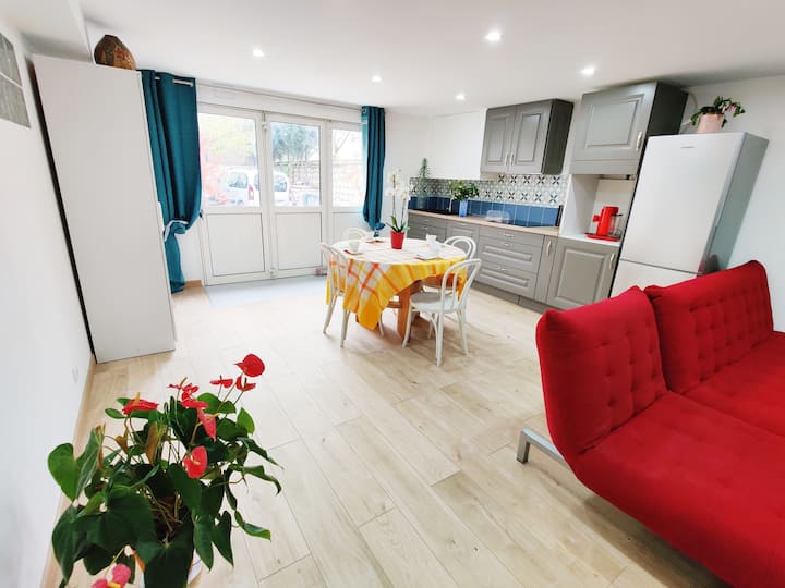 F2+parking Privé, Wi-fi, Netflix, Terrasse, - Poissy
