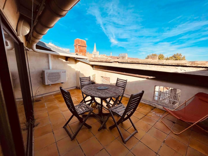Le Rooftop De Sextier * Wifi/tv * Clim - 아비뇽