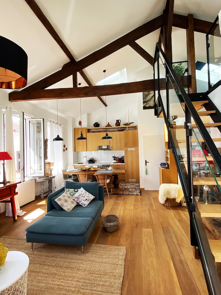 100 M2 Loft Poutres Apparentes & Terrasse Au Calme - Biarritz