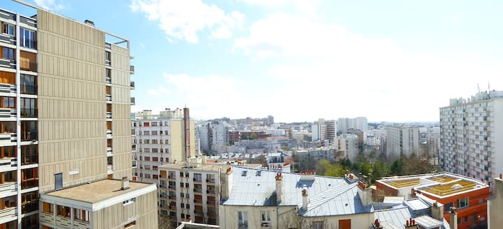 Une Vue Dégagée Dans Les Hauteurs De Belleville - París