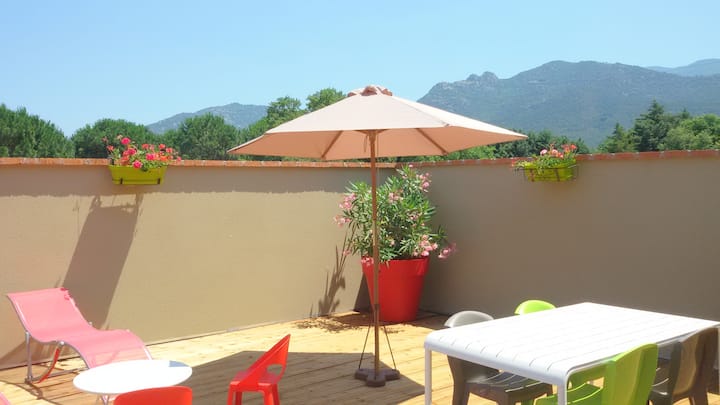Maison Calme Terrasse Vue Montagnes Plages à 15 Mn - Sorède