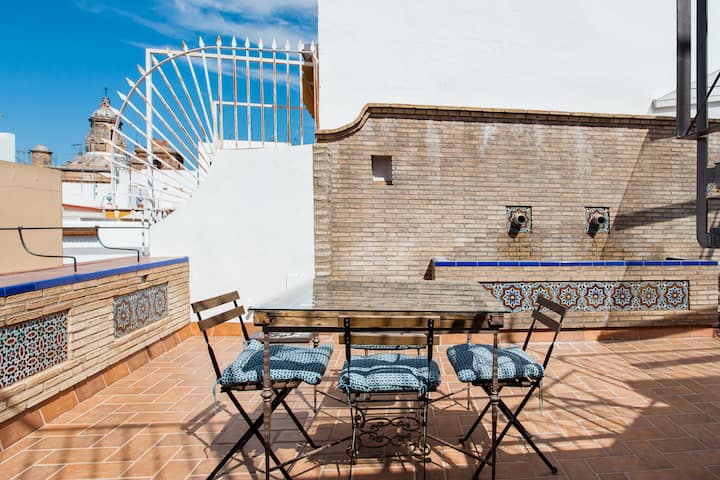 Enjoy the best of Seville from this central and exclusive penthouse ...