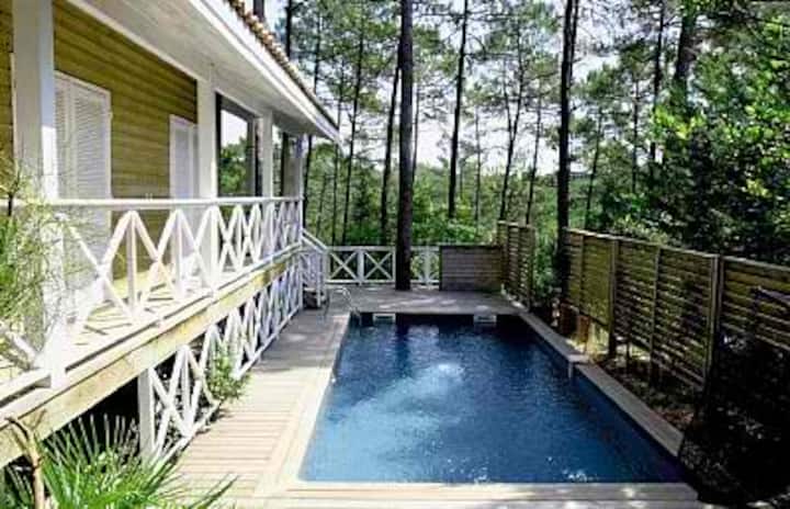 Villa Style Colonial Au Coeur De La Pinède Piscine - Lacanau
