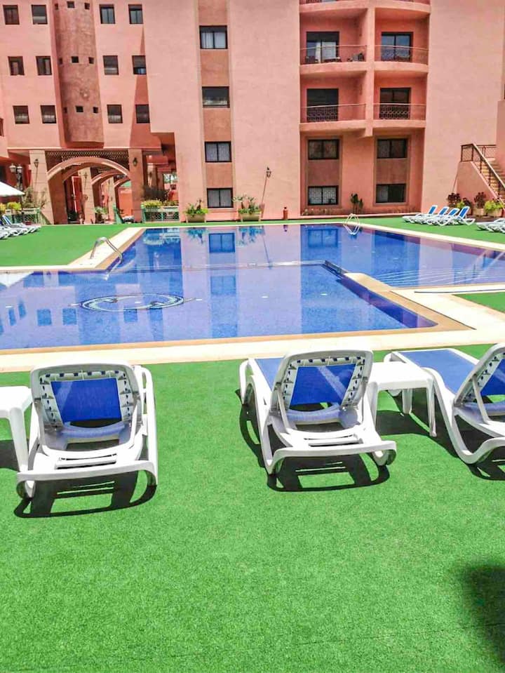 Jolie Appartement 87m² Avec Vue Sur Piscine/wifi. - Marrakesch