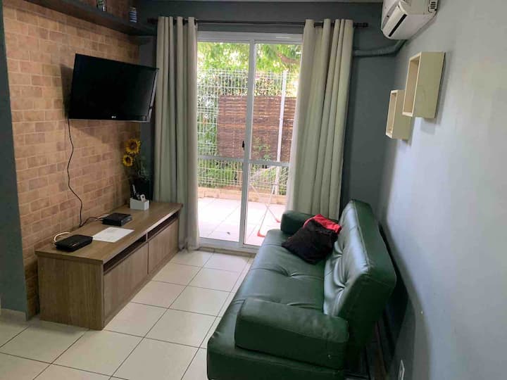 Apt Aconchegante C/ Ar Cond., Frente Ao Shopping - ソロカバ