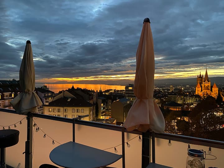 Appartement Roof Top Au Centre Avec Vue Sur Le Lac - Lausanne