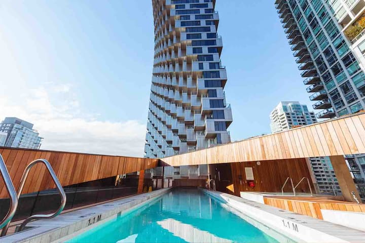 Lux 1 Bdrm Private Condo Dt Vancouver W/ Ac/pool - Vancouver