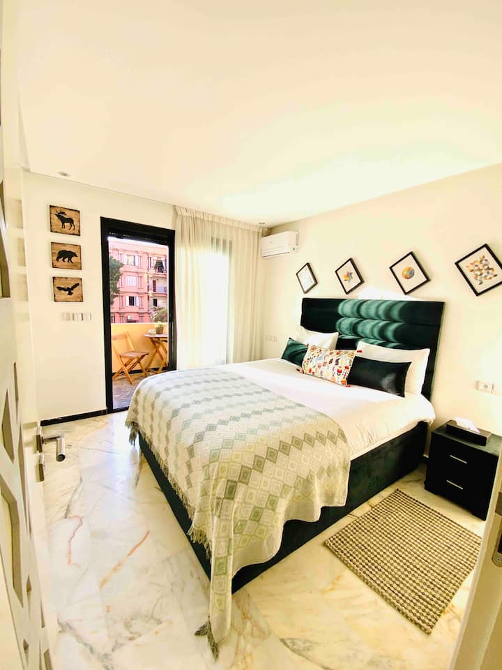 Bright &Stylish  1-bed Apartment In Gueliz Mar 💚 - Marrakech