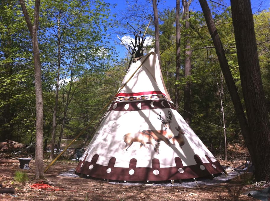 Sioux Tipi on the Waterfall - Tipis for Rent in Woodstock, New York ...