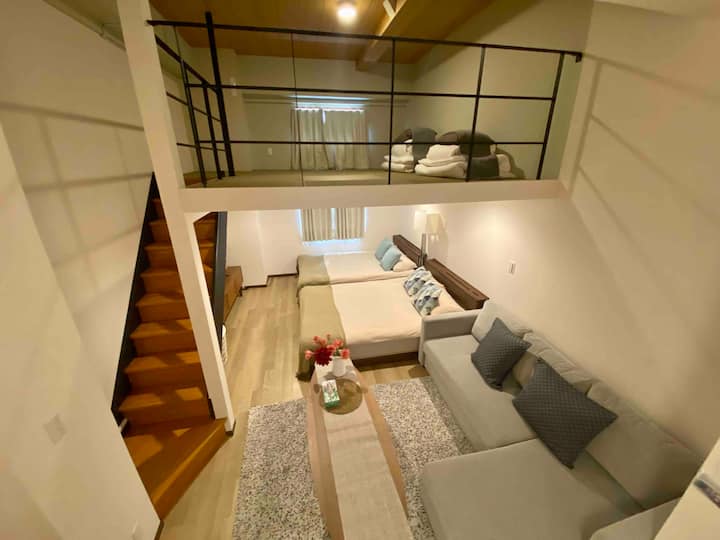 若耶渓House「room 101」黑門市場2min左右相邻两套独立房间组成90㎡ - Dotonbori