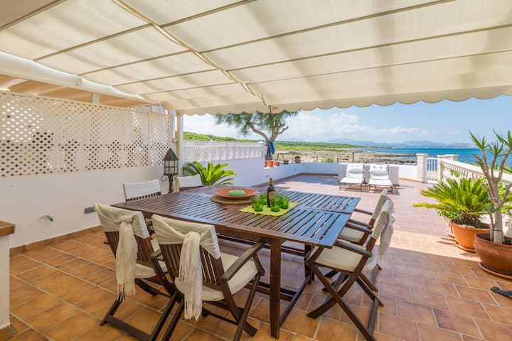 Wonderful House In Front Of Sea & Beach & Terrace - Can Picafort