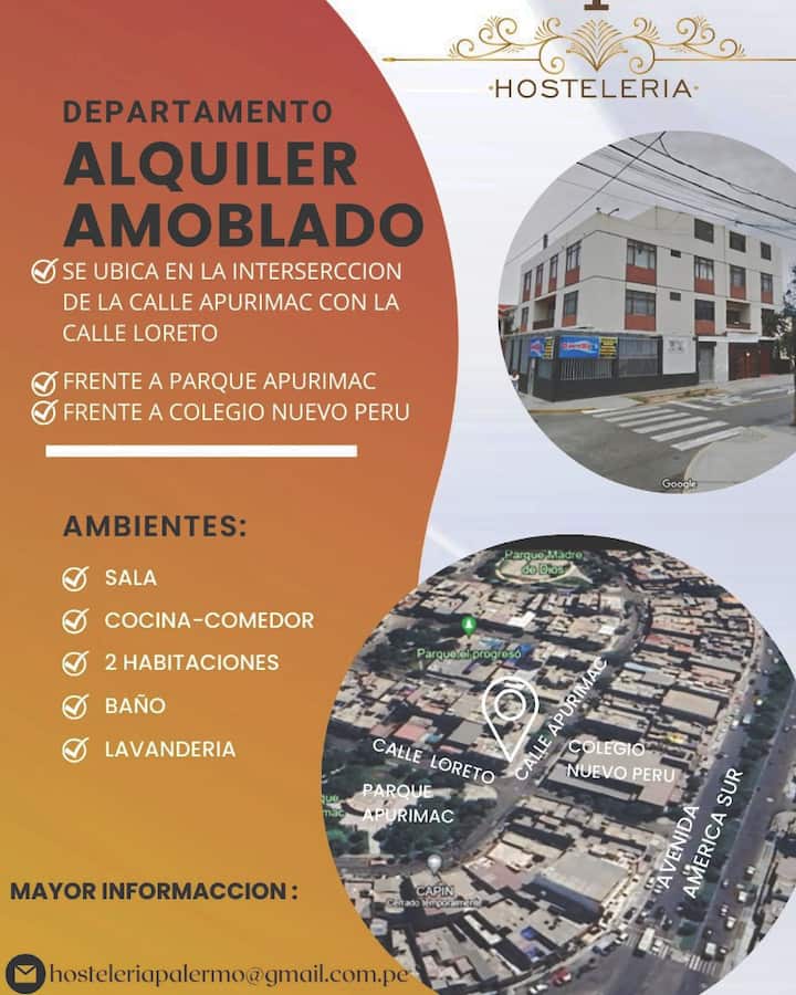 Departamento Amoblado Palermo 3. Piso - Laredo