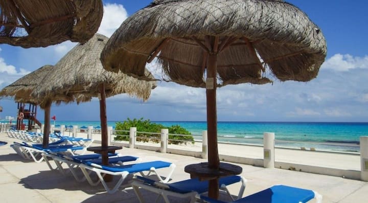 Frente Al Mar Turquesa 1br 2 Queen  Best Beach - Cancún