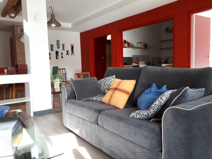 Loft Le Vintage,107 M²,***, Accueil Vélo,  Jardin - Lac de la Plaine