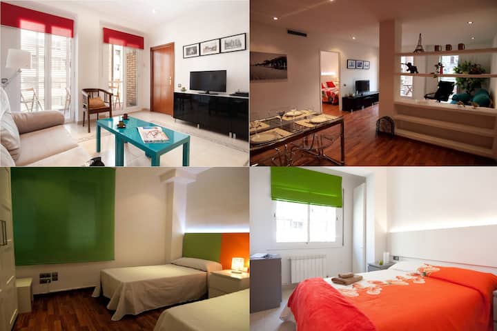 Val12 Groupflat! Two 3 Bed "Acomodis" Flats 2 Bath - Barcelona