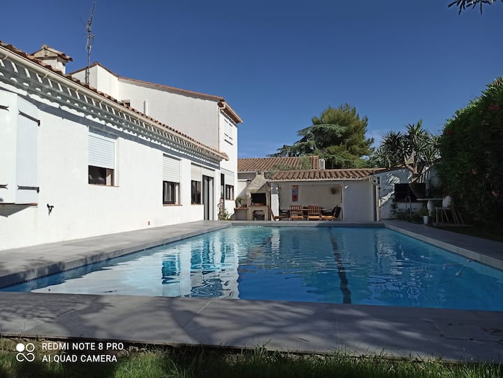 Villa Calme Avec Grande Piscine Et Clim. - Carnon