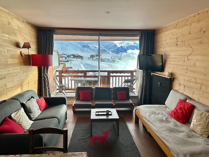 Appartement Vue Plein Sud, Entièrement Rénové - L'Alpe d'Huez