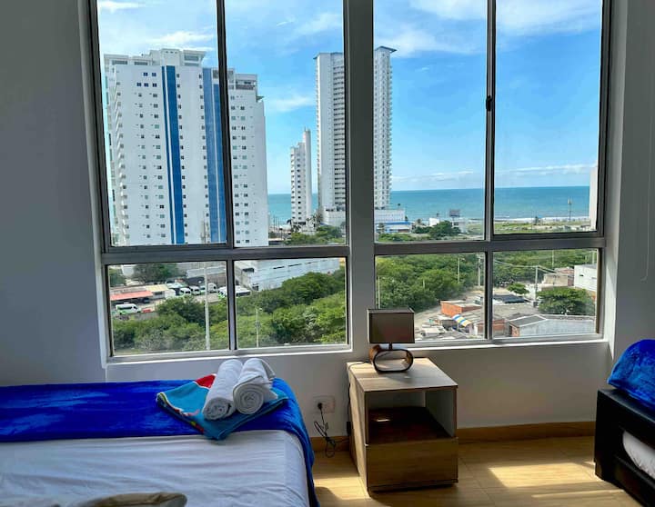 Hermosa Vista Al Mar - Piso 11 - Wifi - Cartagena