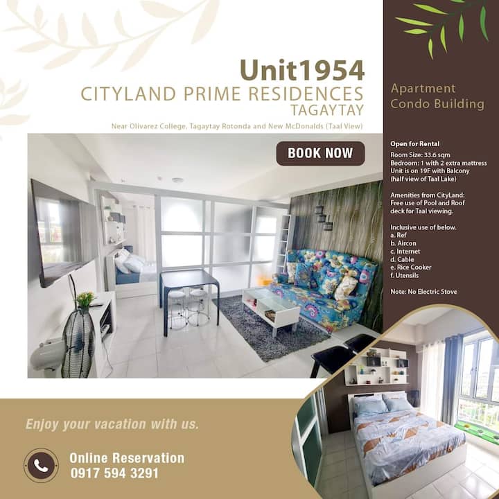 Unit 1954 Cityland Prime Residences Tagaytay - Talisay