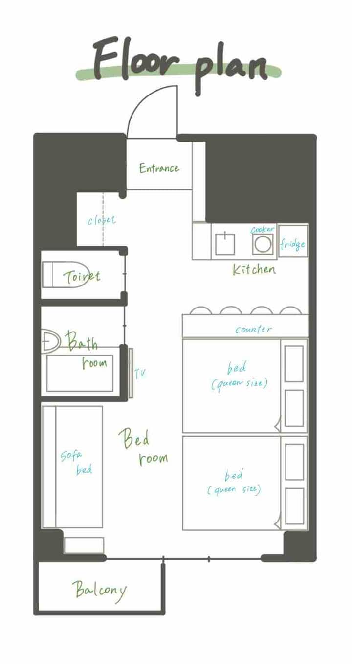 6 Mins To Ikebukuro/1 Large Room/free Wi-fi/max 5 - Ikebukuro