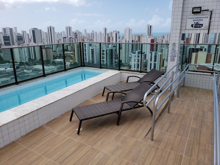 Lindo Flat Boa Viagem Ao Lado Do Shopping Recife - Recife