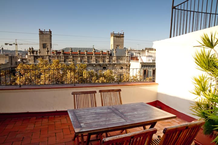 Central, Confy. Balcony And Large Shared Terrace - La Barceloneta