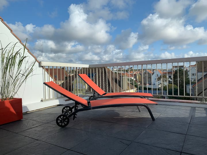 La Terrasse Vue Mer Du 42 Ferber, Plein Sud - Wimereux