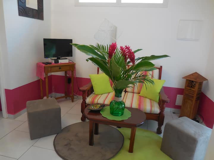 La Rosa Verde :Joli Bungalow Avec Piscine Privée, - Plage de la Caravelle - Sainte-Anne