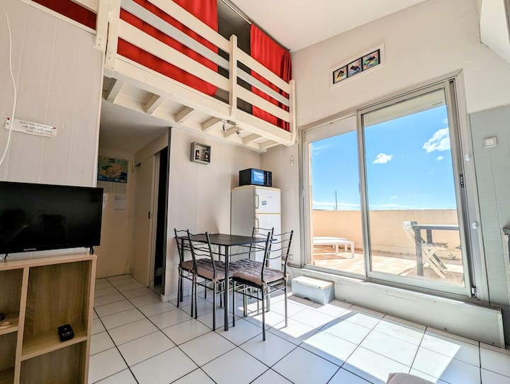 Studio Mezzanine Avec Vue Panoramique Ville Et Mer - Marseillan