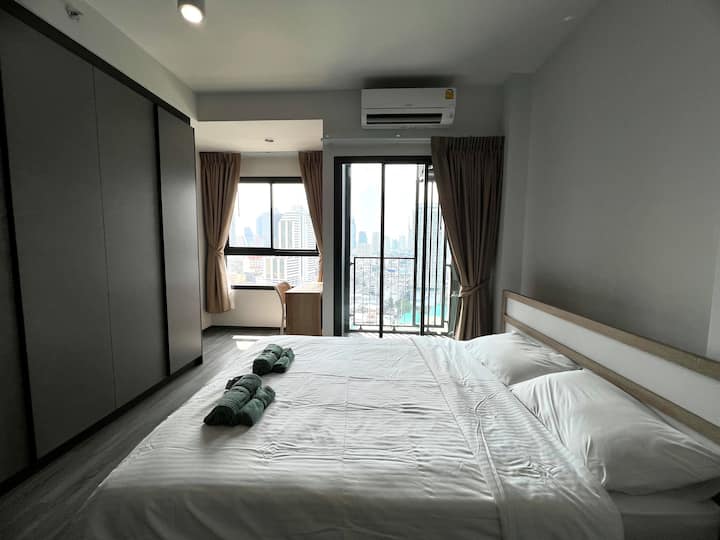 *Studio Cozy Room#sky Pool#mrt Samyan#chula#wi-fi - Bangkok