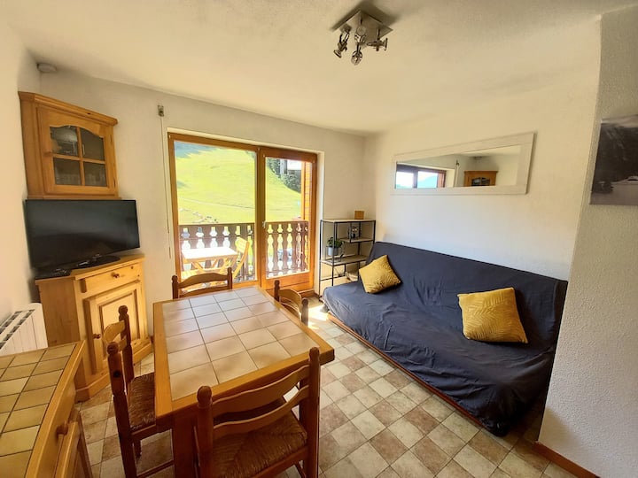Studio(1250m)4 Personnes Plein Sud, Vue Montagnes. - La Baume