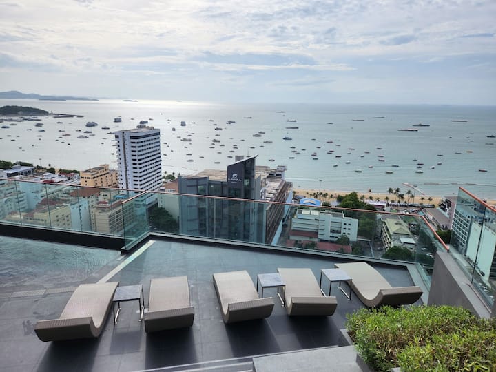 芭提雅The Edge高端海景单卧室公寓 无边泳池 免费健身房 - Pattaja