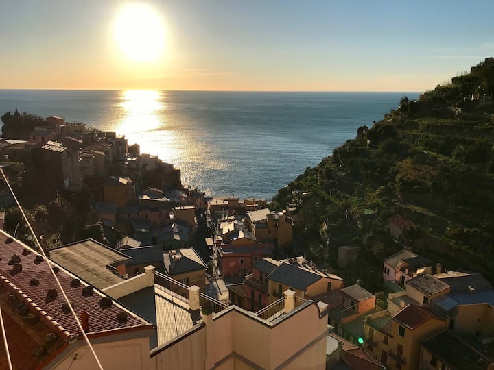 Panoramic Sea View Large Apartment With Balcony - Manarola