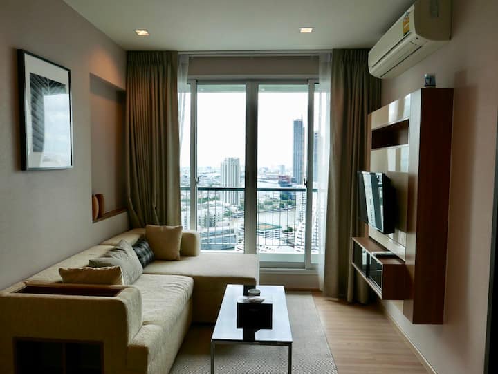 Modern River View Apt. - Rooftop Pool -Bts (3) - Bangkok
